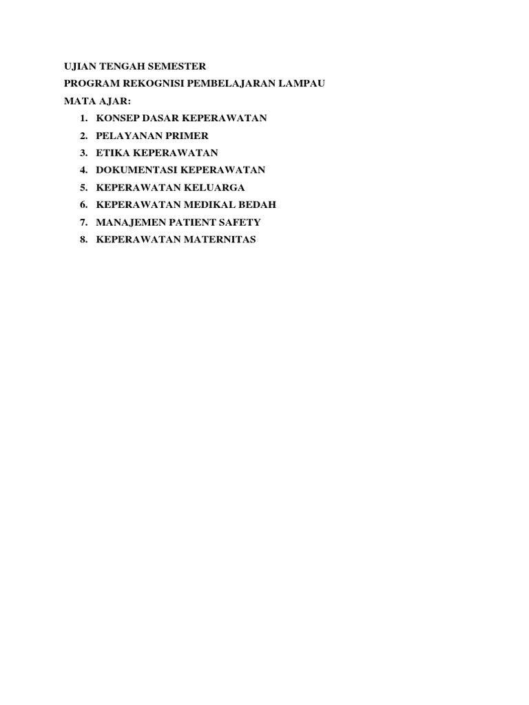 UTS Program RPL | PDF