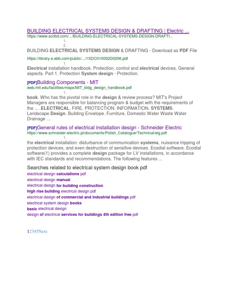 Building Electrical Systems Design & Drafting - Electric .. | PDF