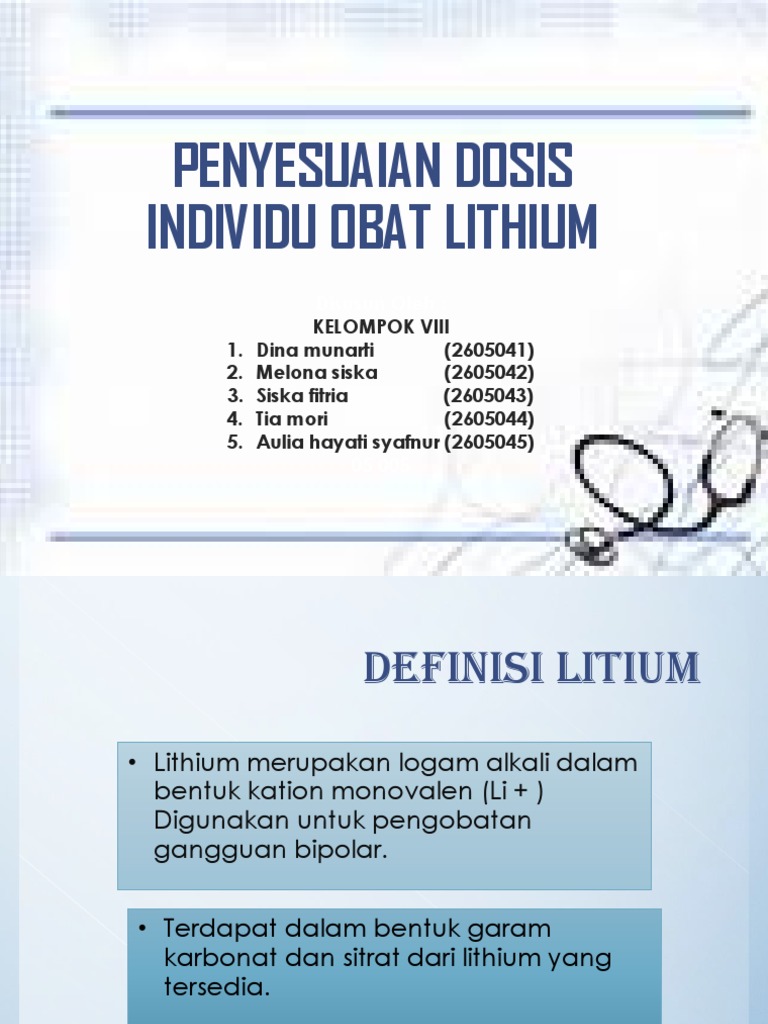 Dosis dan Efek Samping Lithium | PDF | Kesehatan Holistik | Sains ...