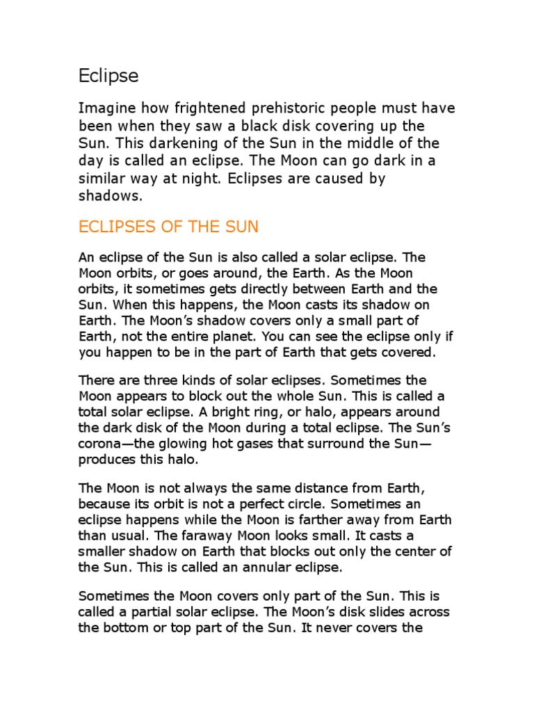 Eclipses Explained | PDF | Solar Eclipse | Eclipse