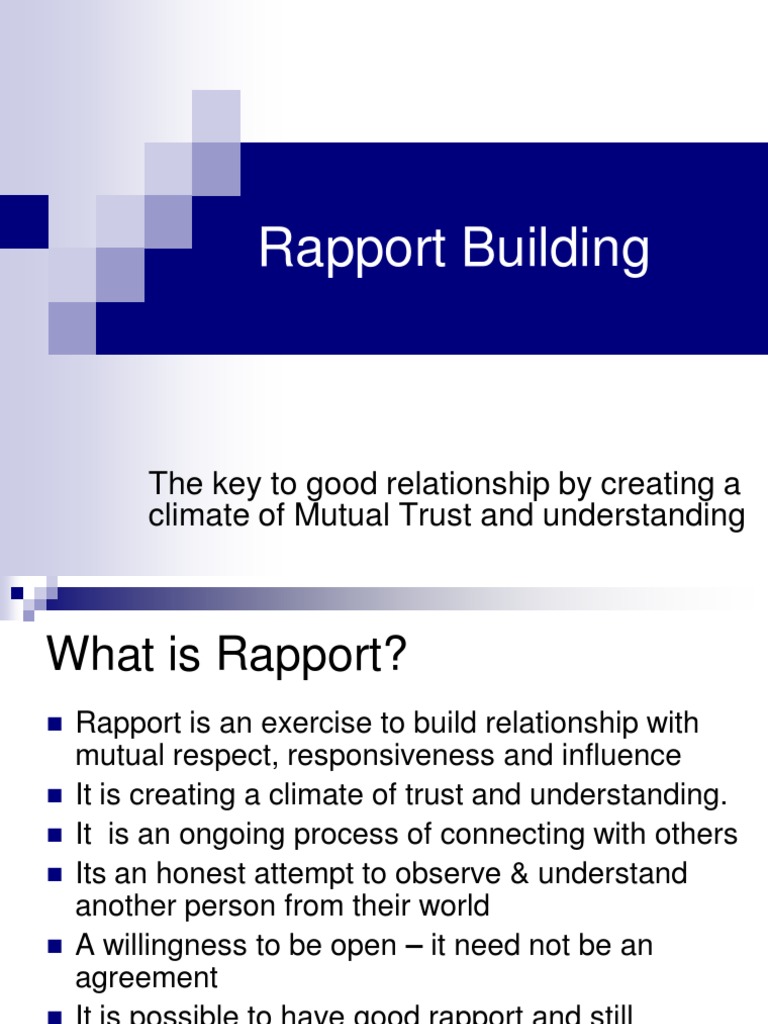 Rapport Building | PDF | Body Language | Communication