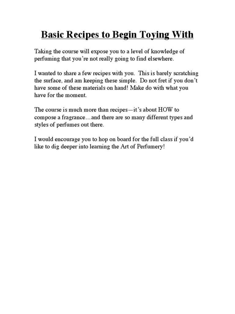 Aromatic Artistry 1 Perfumery Formulas | PDF | Perfume | Toiletry