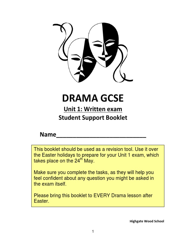 Preparing for Success: A Student Revision Guide for the Drama GCSE Unit ...