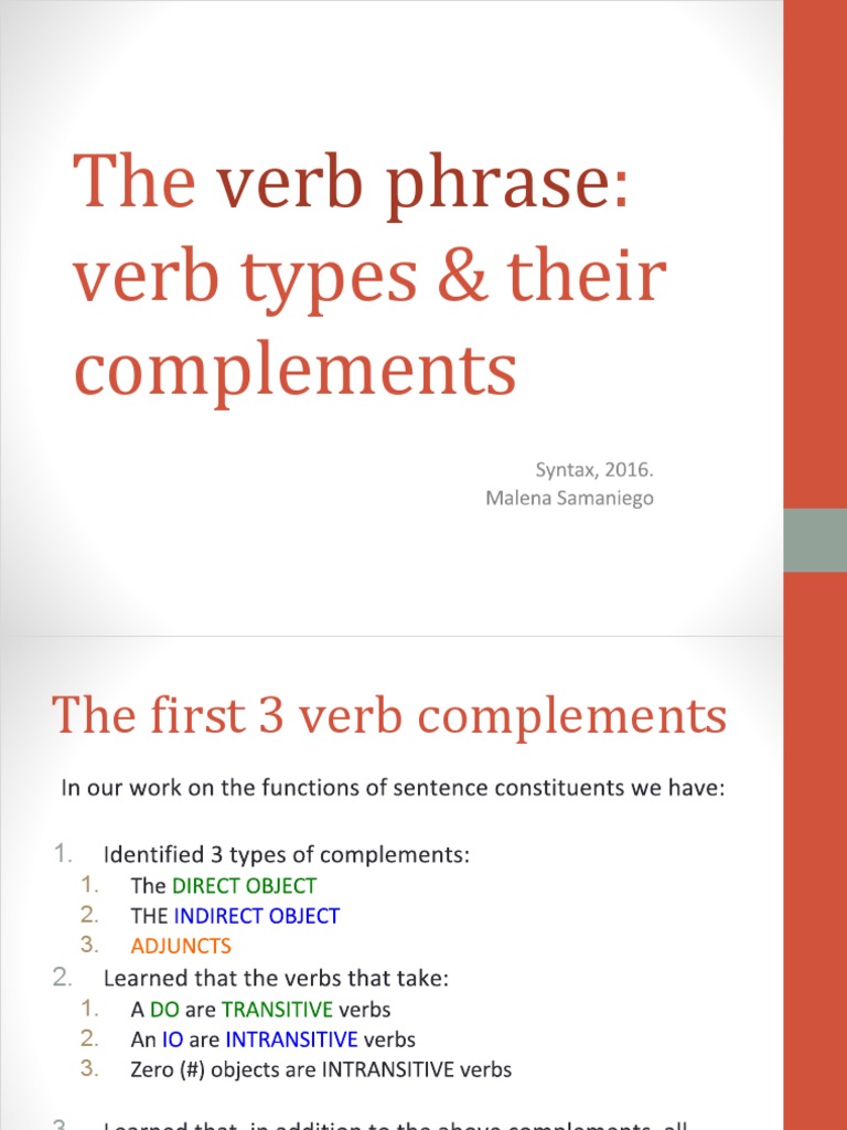 Types of Verbs and Their Complements: A Comprehensive Guide to the Verb ...