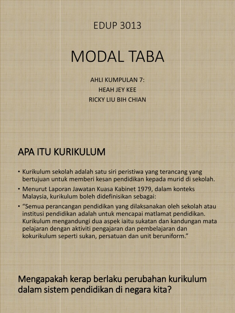 Model Taba 1 | PDF