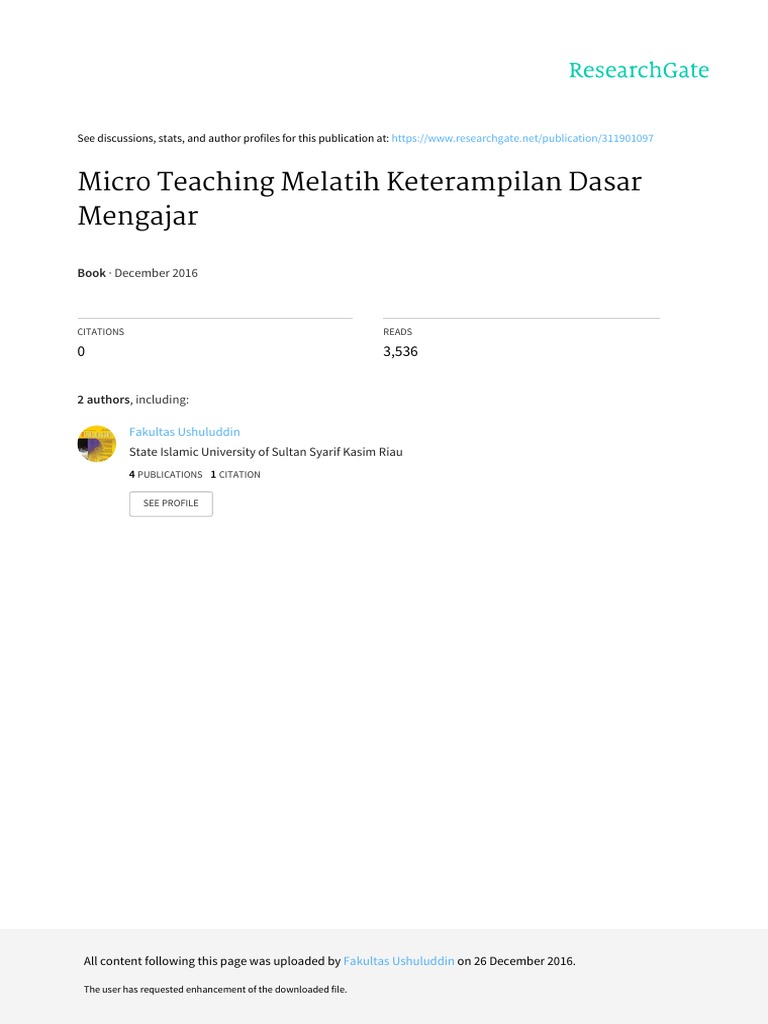 Micro Teaching Melatih Keterampilan Dasar Mengajar | PDF | Karier & Perkembangan