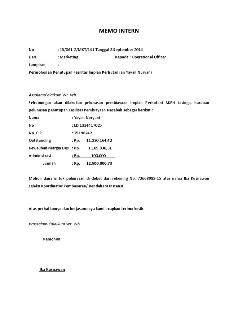 Memo Intern | PDF