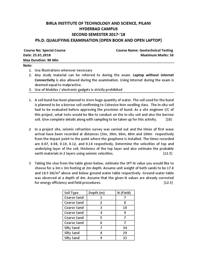 Analysis and Interpretation of Geotechnical Tests for Design of a Soil ...