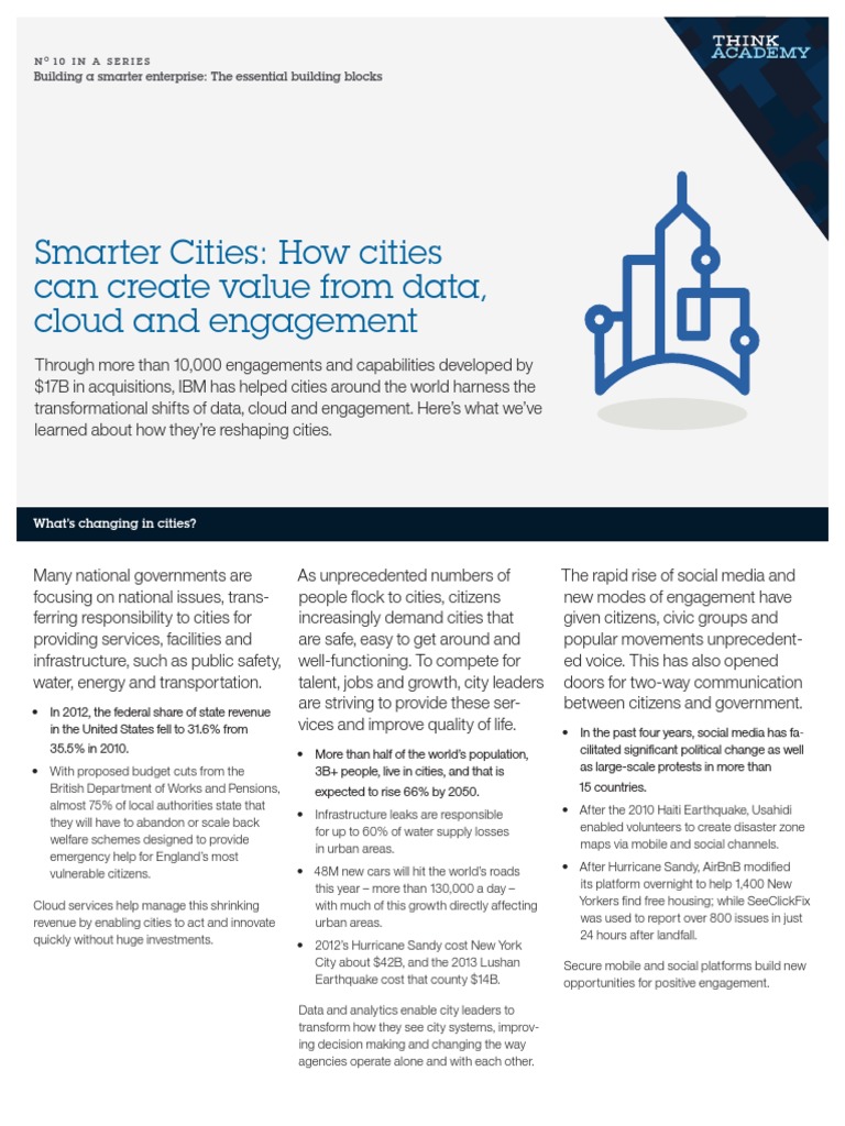 IBM ThinkAcademy Cities POV | PDF | Cloud Computing | Analytics