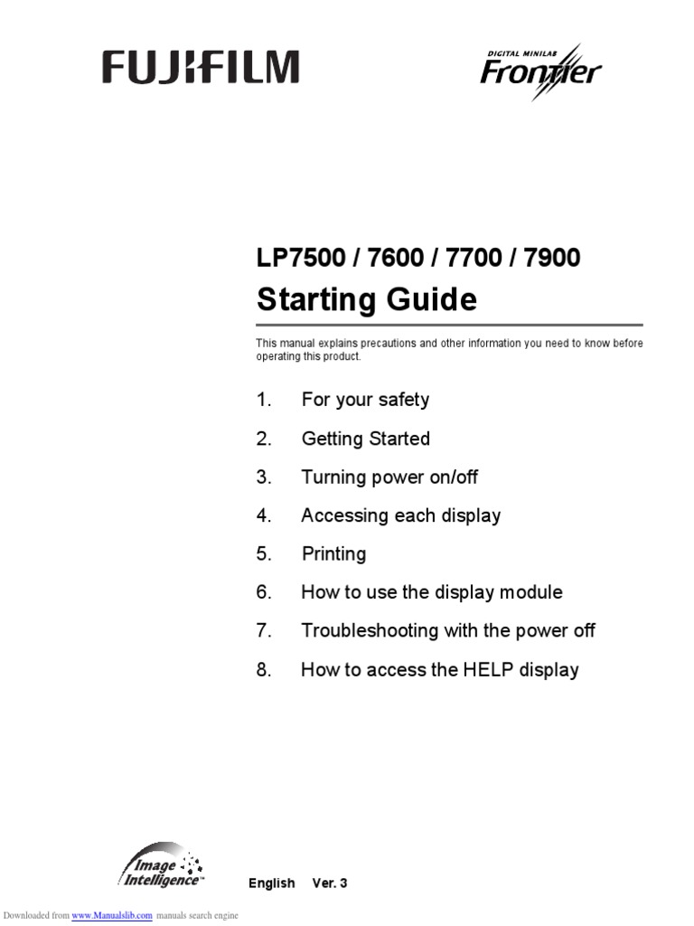 FujiFilm LP7500 Starting Manual | PDF | Electromagnetic Interference ...