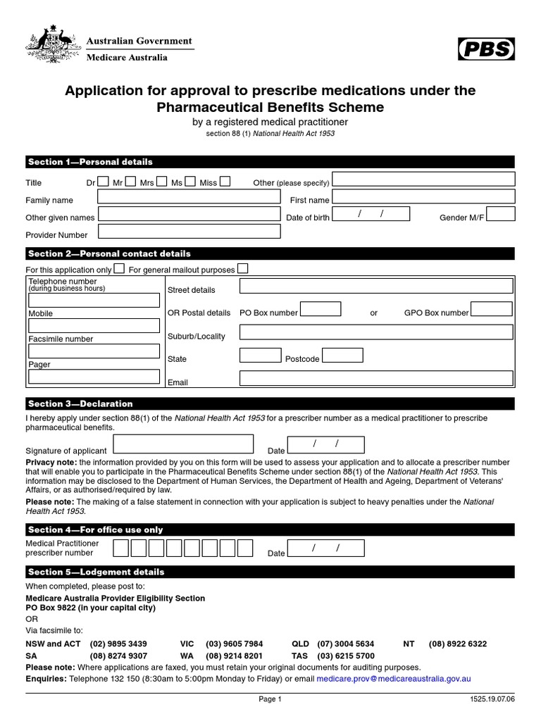 Application Prescriber Number | PDF | Fax | Government Information