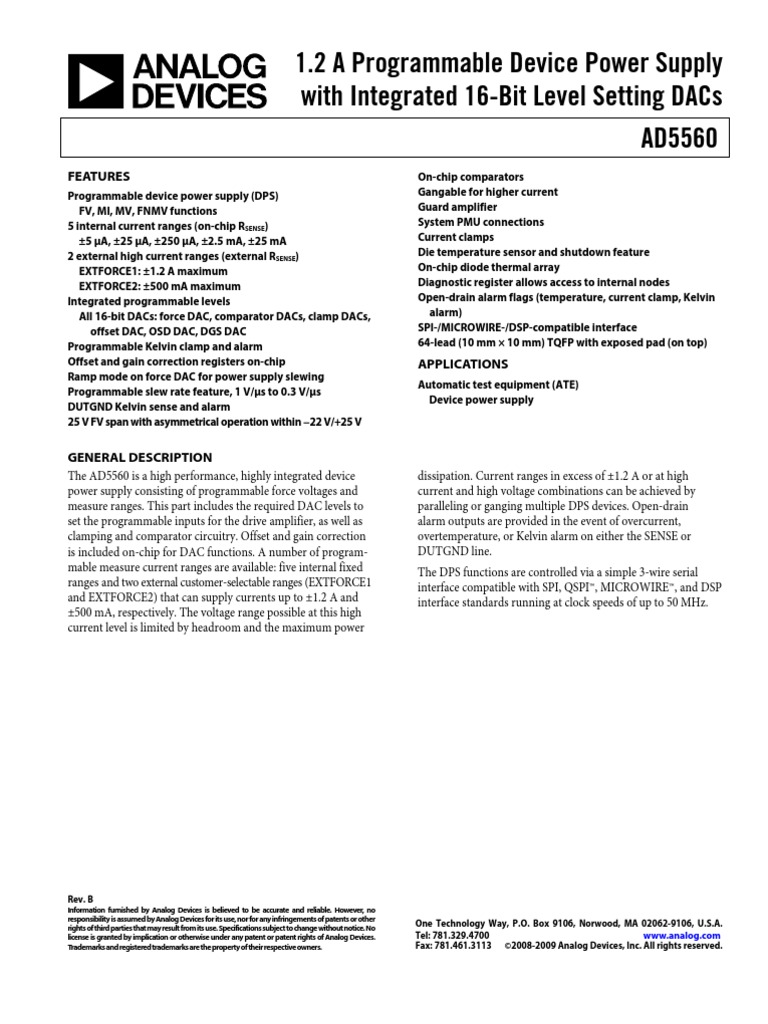 Ad 5560 | PDF | Power Supply | Amplifier