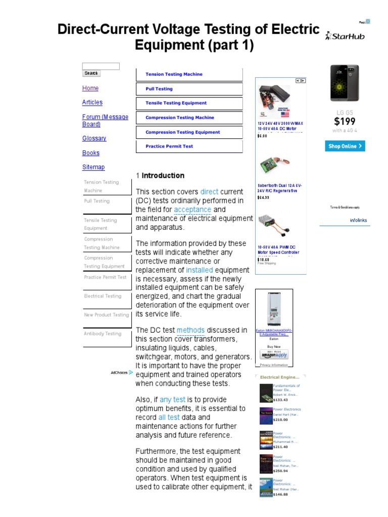 Direct-Current Voltage Testing of Electrical Equipment (Part 1) | PDF ...