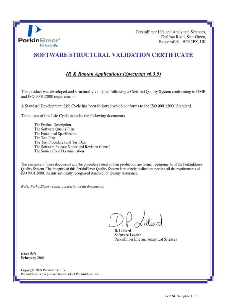 Spectrum Structural Validation Certificate | PDF