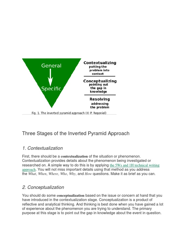 Three Stages of the Inverted Pyramid Approach | Hypothesis | Governance