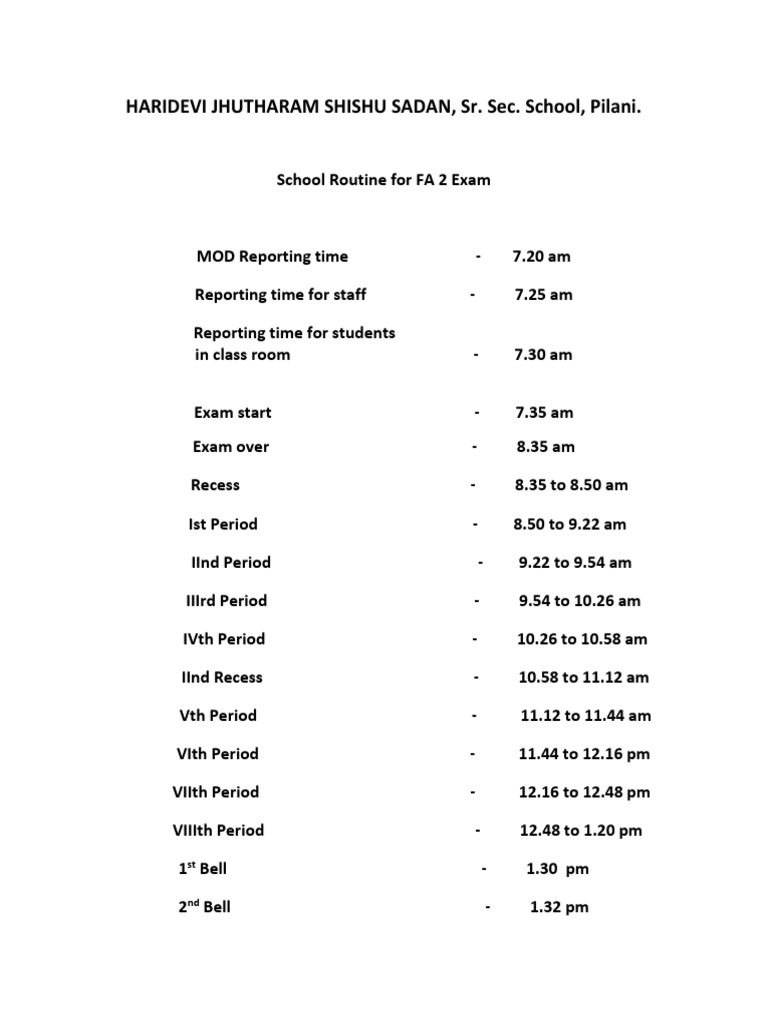 Haridevi Jhutharam Shishu Sadan, Sr. Sec. School, Pilani | PDF