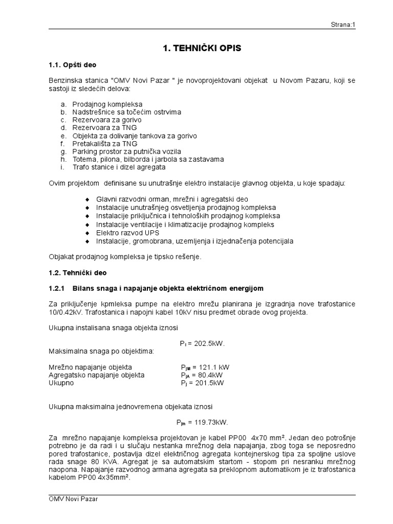 3.tehnicki Opis NP | PDF