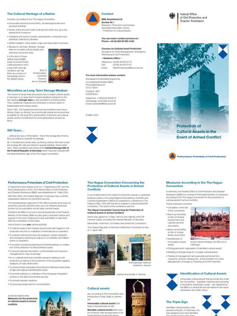Flyer Protection-Cultural Property | PDF | Civil Defense | Emergency ...