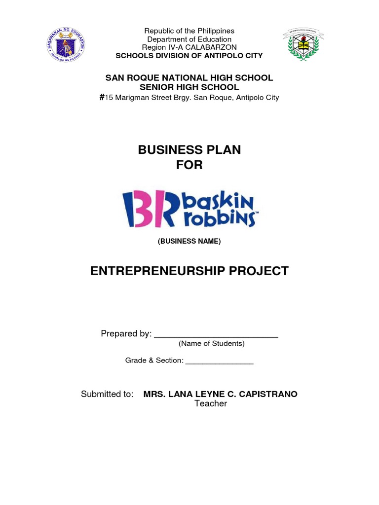 Business Plan Front Page | PDF