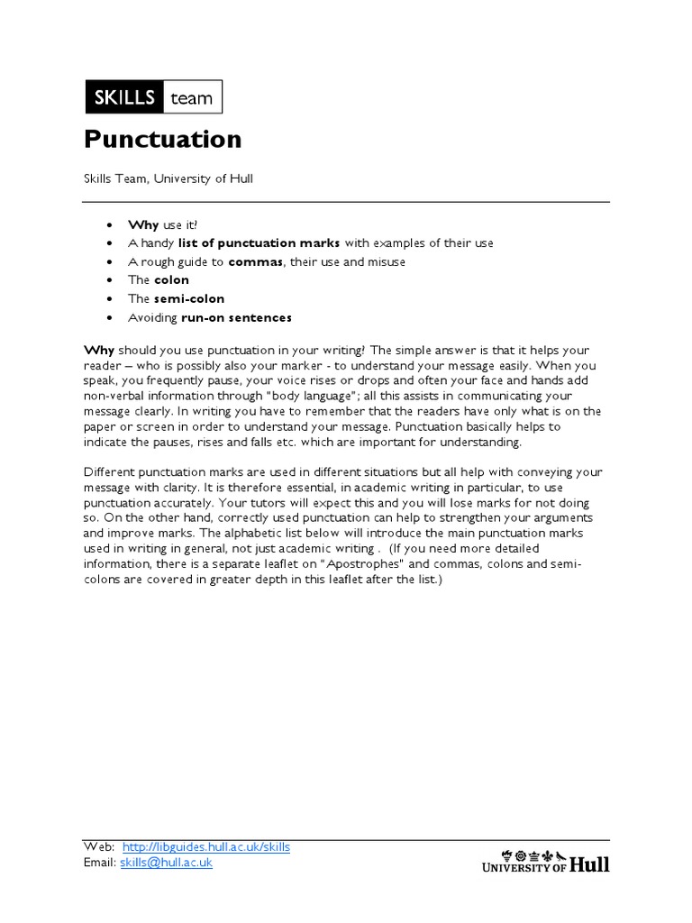 Punctuation Guide PDF | PDF | Comma | Punctuation