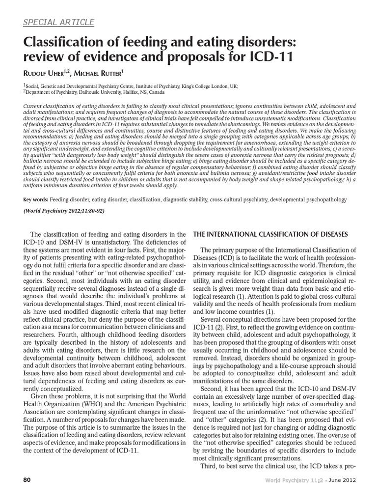 Classification of Feeding and Eating Disorders | Download Free PDF ...