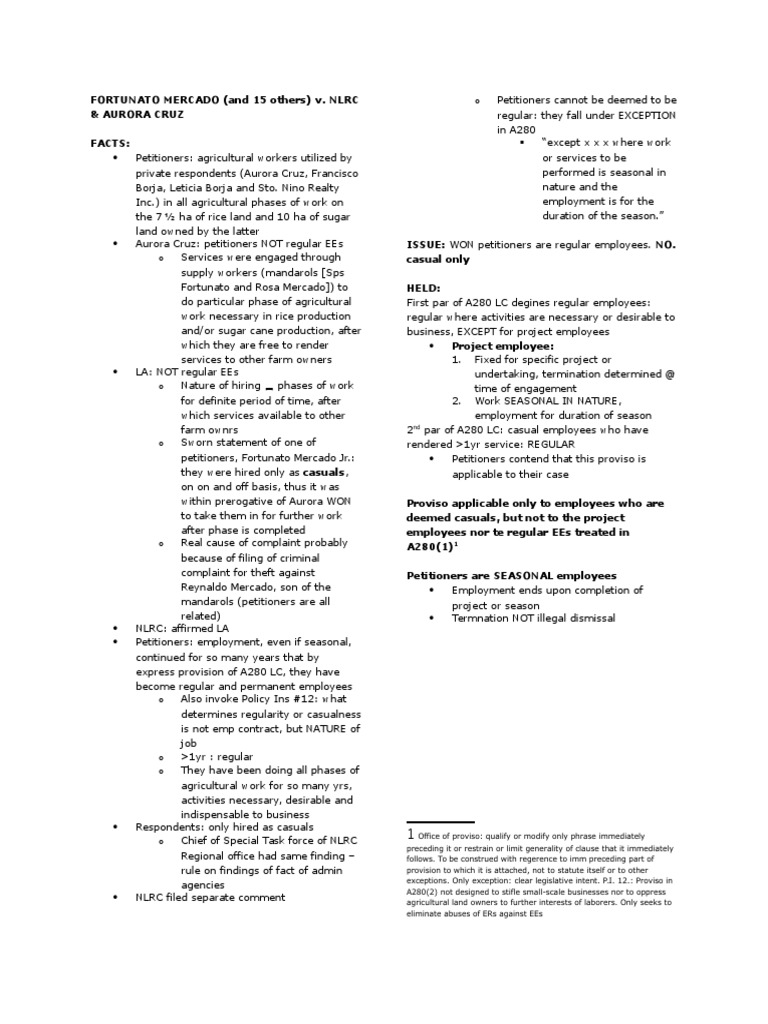 6 Mercado V NLRC | Download Free PDF | Employment | Government Information