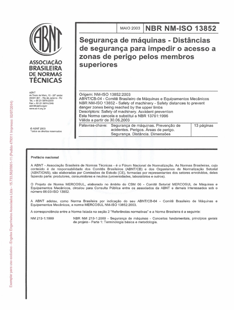 NBR NM Iso 13852 | PDF