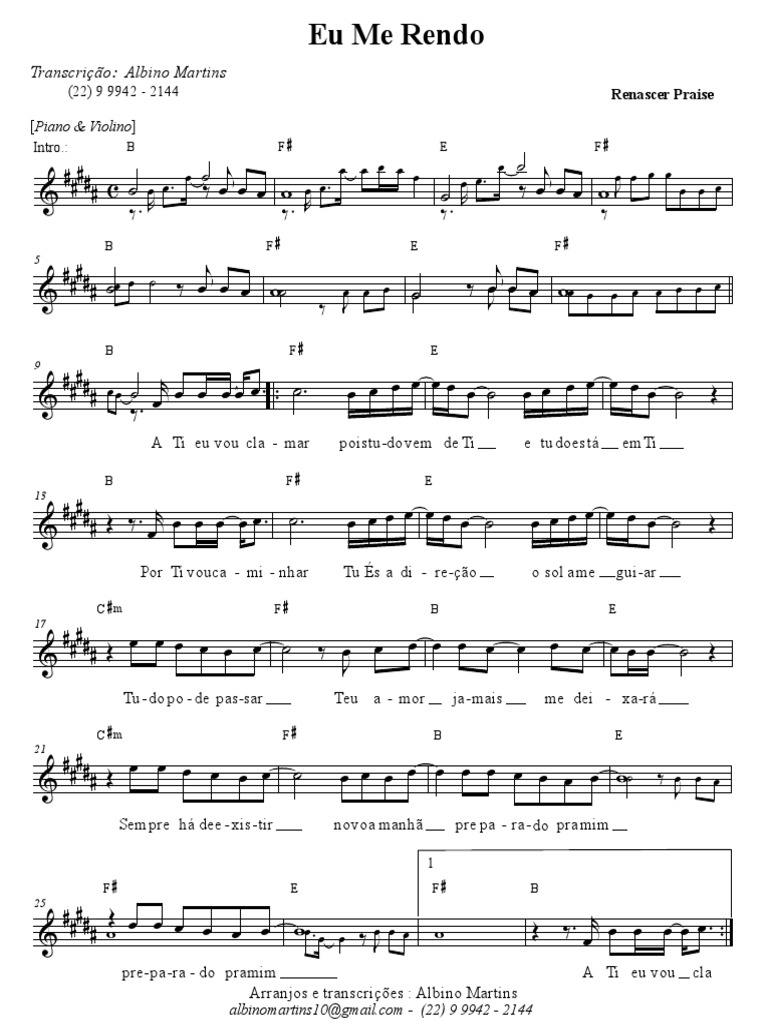 Eu Me Rendo (Partitura) | PDF