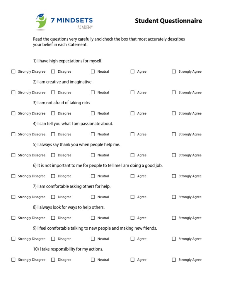 Pre Amd Post Student Survey | PDF | Questionnaire | Psychological Concepts