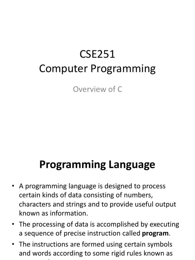 Spl Lecture 1 Pdf C Programming Language Source Code 7021