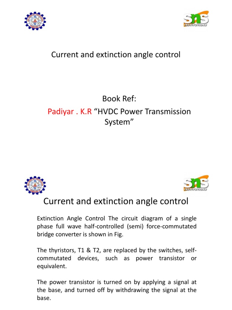 Current and Extinction Angle Control: Padiyar - K.R | PDF | Science ...