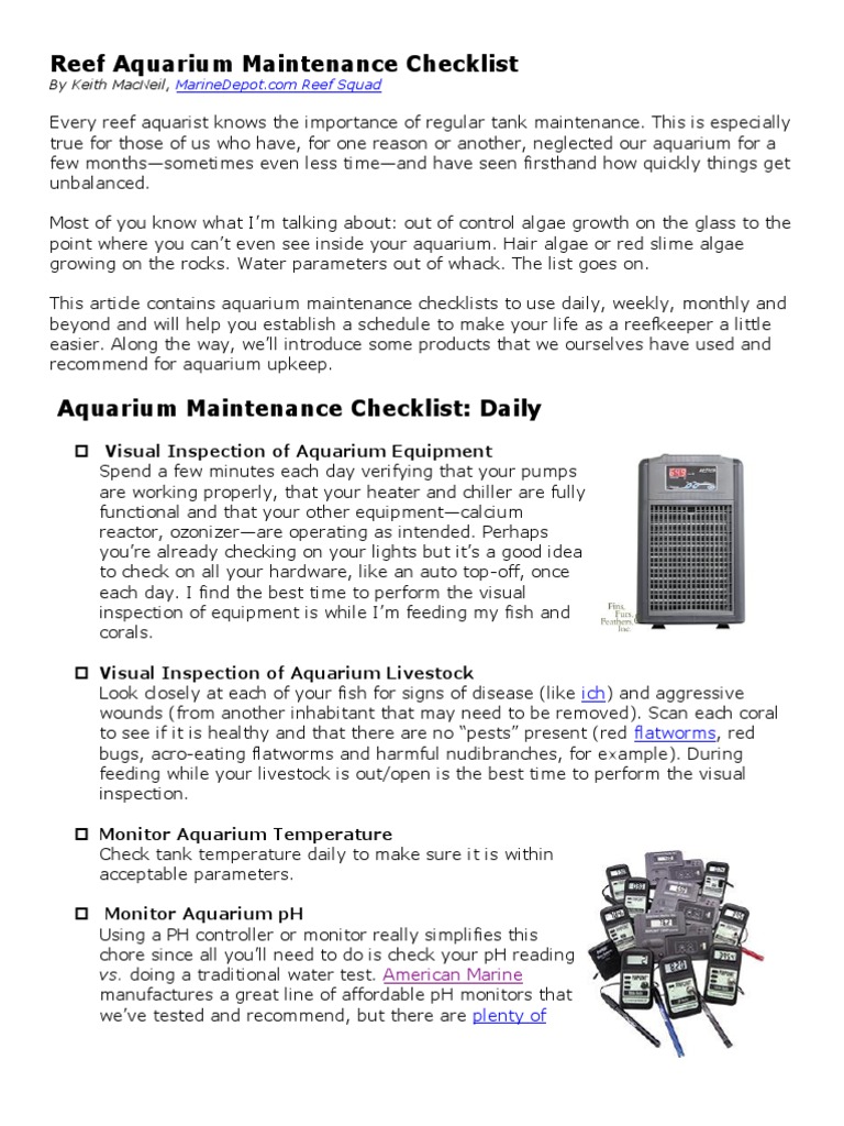 Essential Reef Aquarium Maintenance Guide | PDF | Aquarium | Water