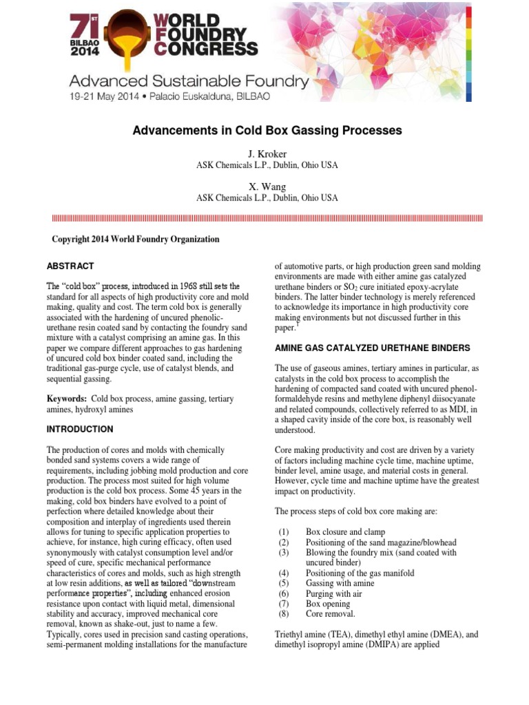Advancements in Cold Box Gassing Process | PDF | Industrial Processes ...