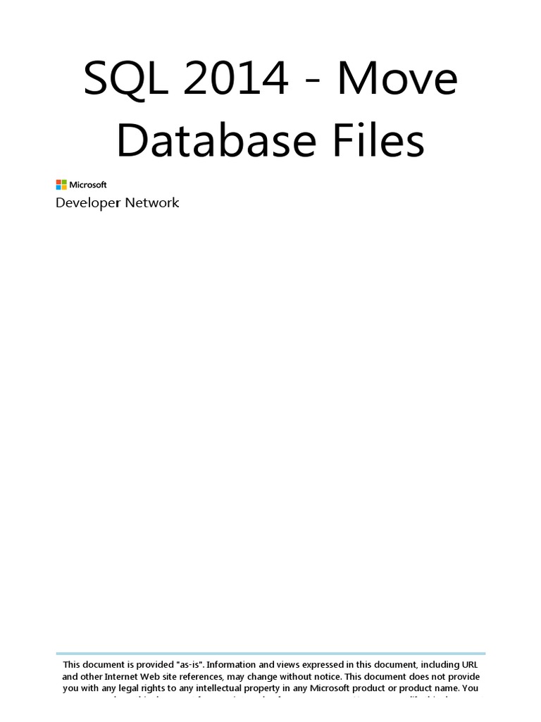 SQL 2014 - Move Database Files | PDF | Microsoft Sql Server | Databases
