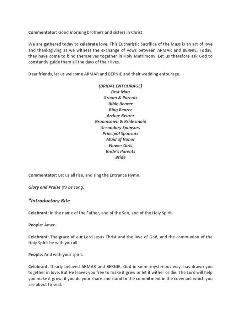 Wedding Missalette | PDF | Mass (Liturgy) | Eucharist