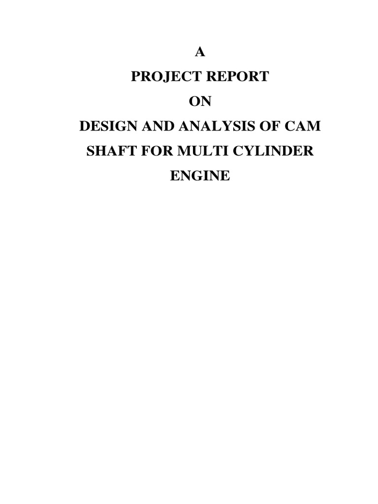 Cam Shaft Design and Analysis for Multi-Cylinder Engine | PDF ...