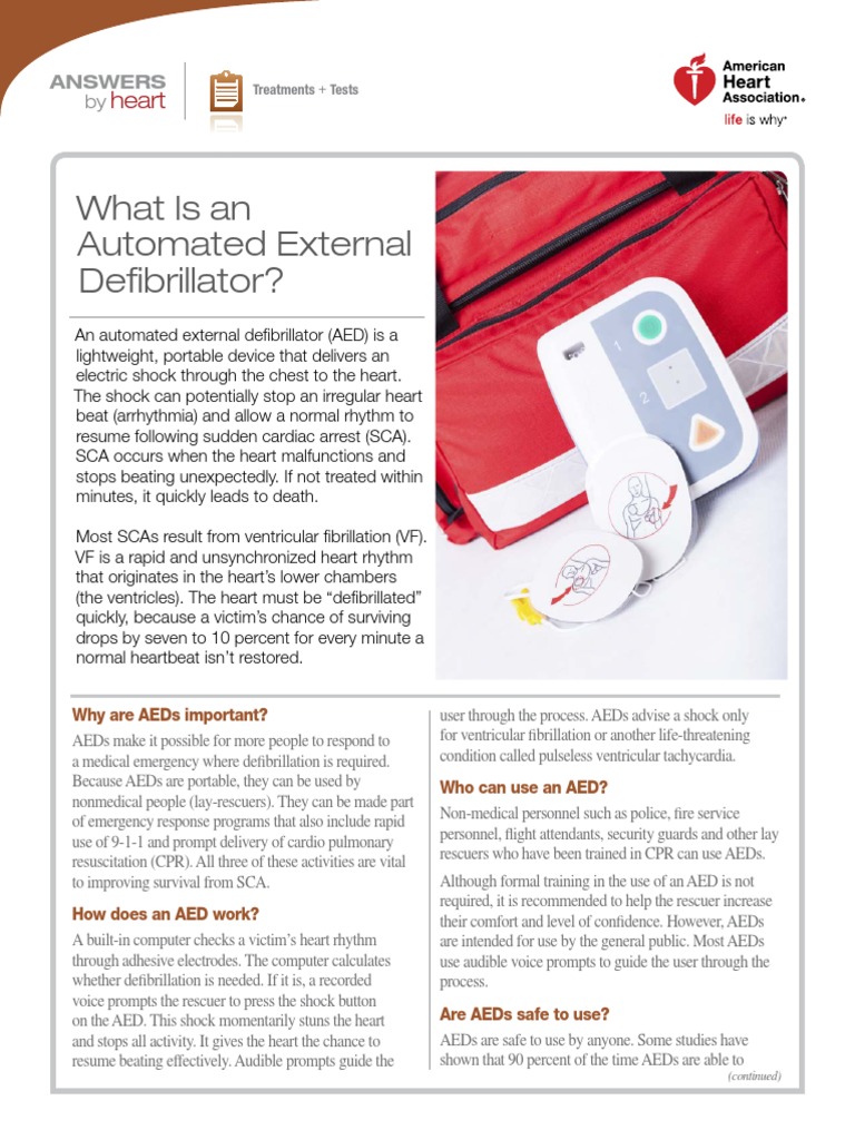 What Is An Automated External Defibrillator?: Heart | PDF | Internal ...