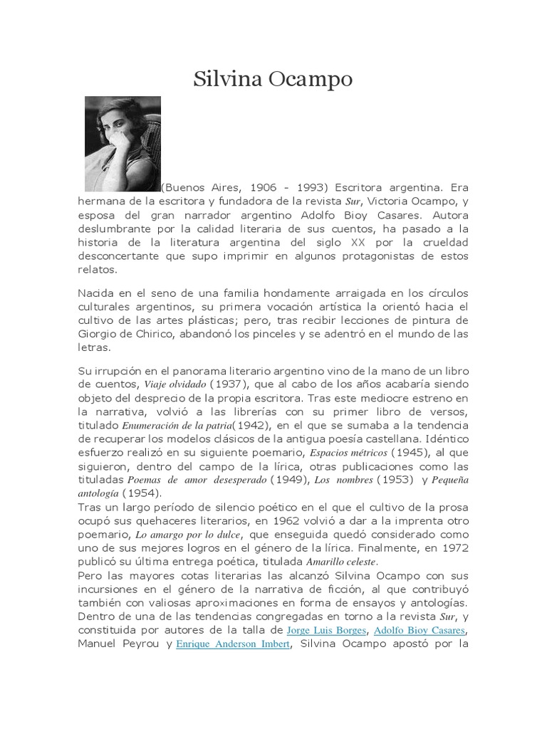 Silvina Ocampo | PDF | Poesía