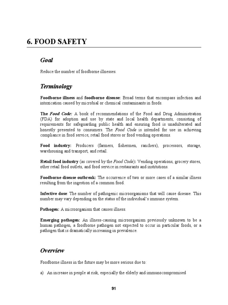 Ensuring Food Safety: Goals, Challenges, and Progress Toward Objectives ...