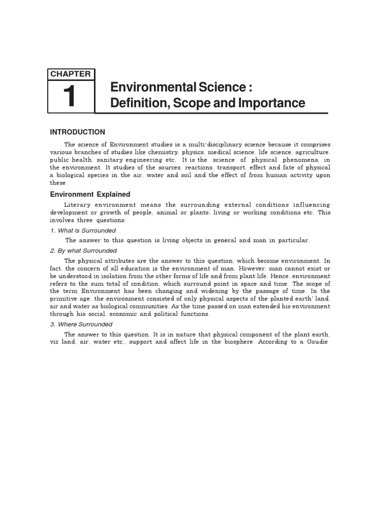 Environment: Definition Scope & Importance | PDF | Natural Environment ...