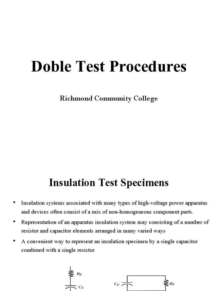 Doble Test Procedures | PDF | Capacitor | Insulator (Electricity)