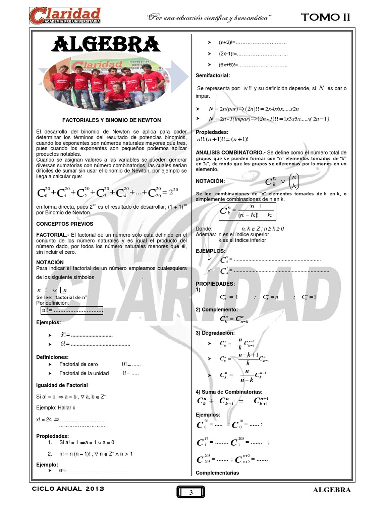 Algebra | PDF | Ecuaciones | Combinatoria