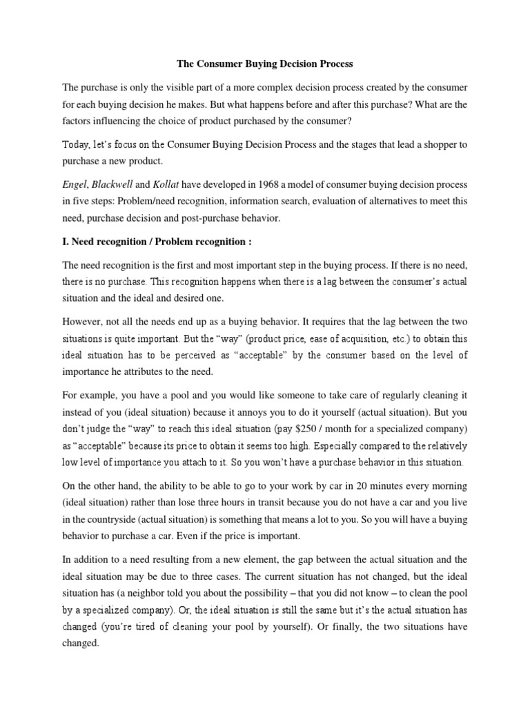 Buying Decision Process | PDF | Behavior | Consumer Behaviour