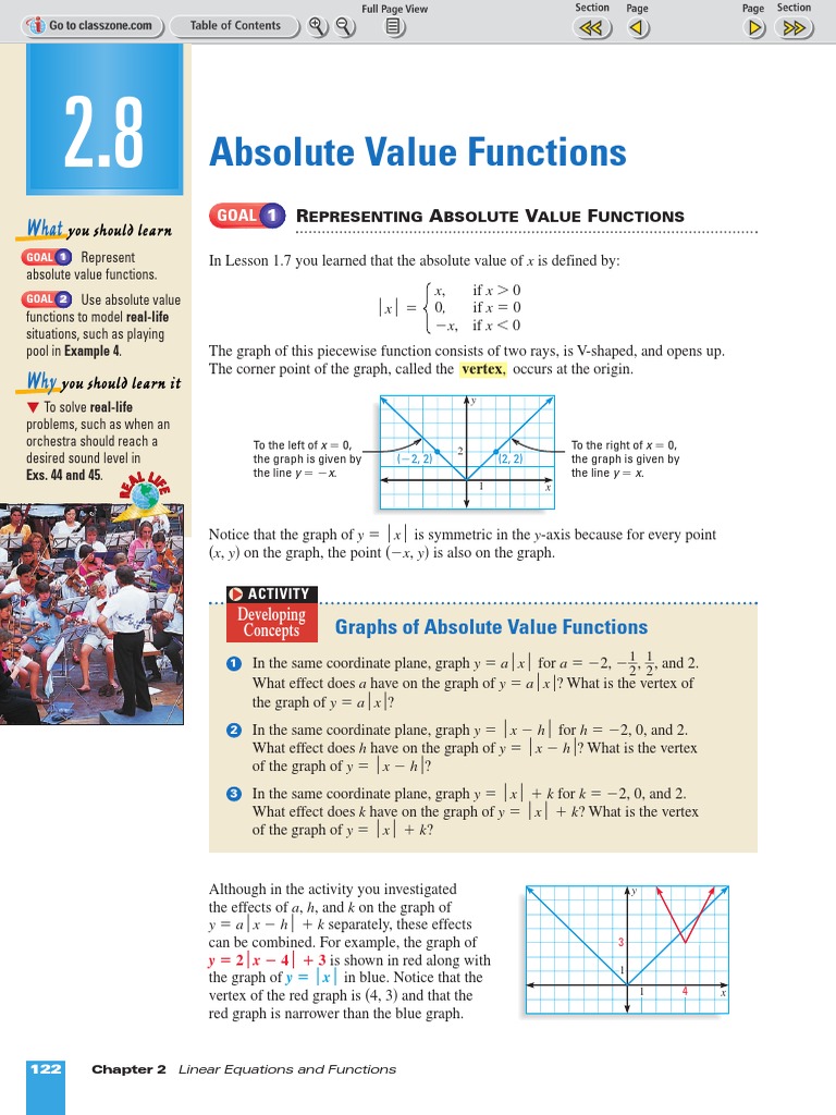 Absolute Value Functions | PDF | Function (Mathematics) | Equations