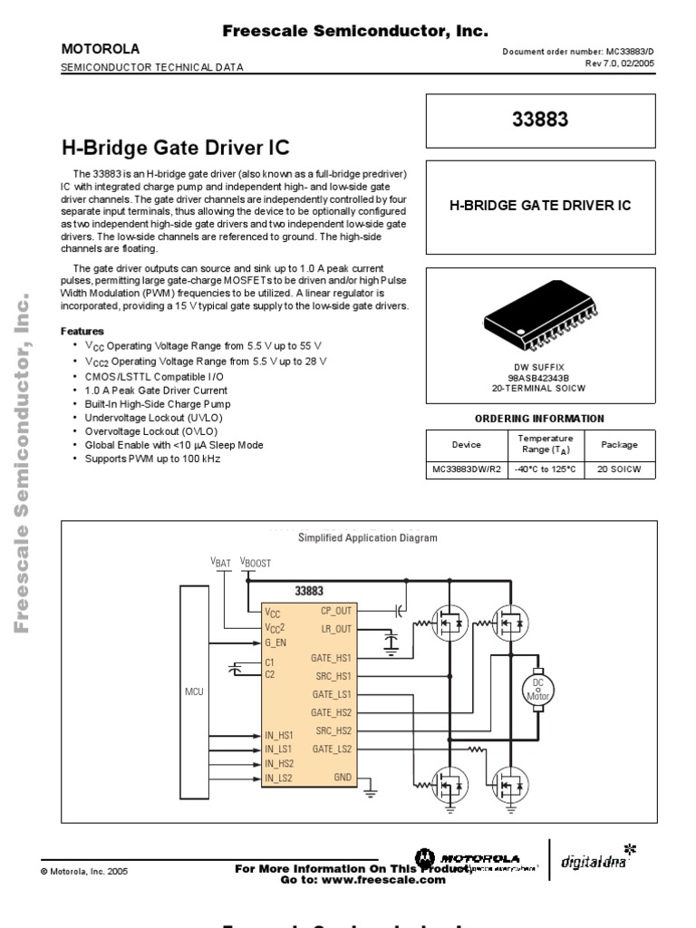 H-Bridge Gate Driver IC: Freescale Semiconductor, Inc | PDF | Field ...