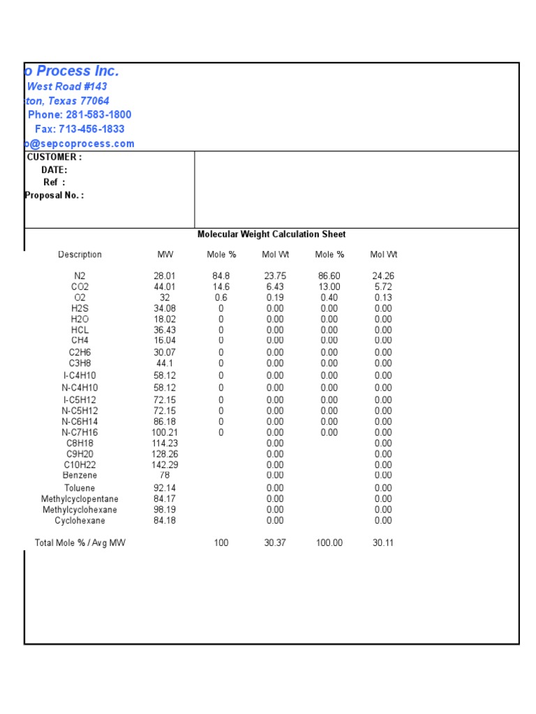 Sepco Process Inc.: 9211 West Road #143 Houston, Texas 77064 | PDF