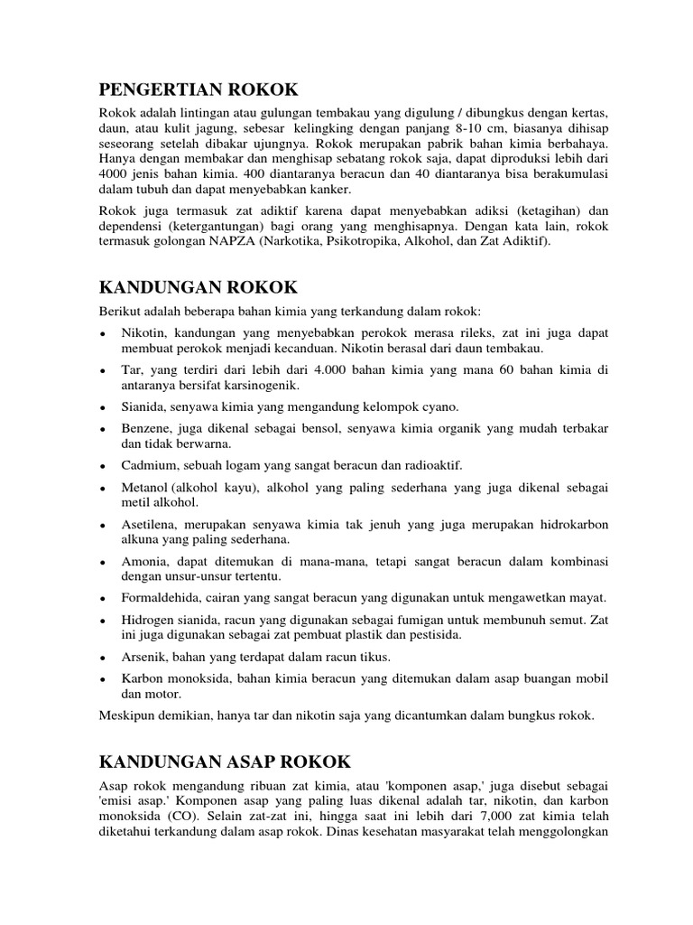 Pengertian Rokok | PDF