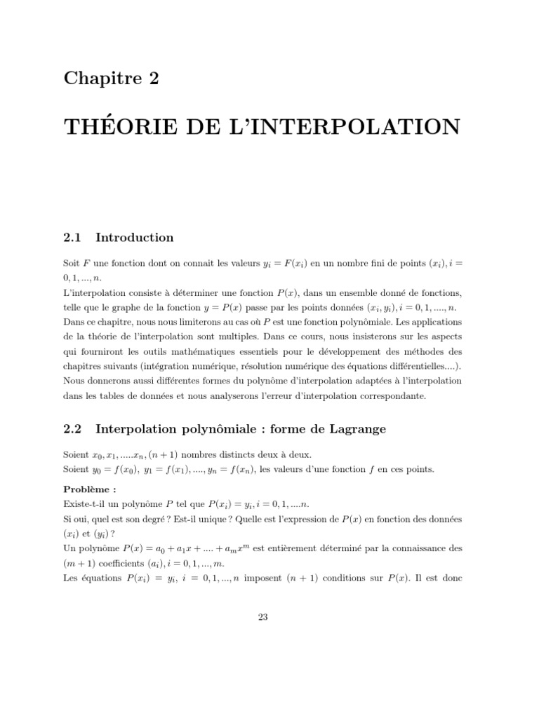 Interpolation Polynomiale | PDF | Interpolation | Concepts mathématiques