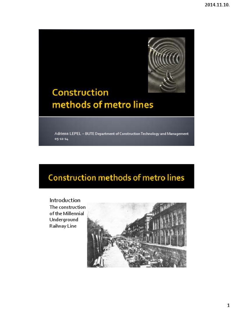 Construction Methods of Metro | PDF | Tunnel | Deep Foundation