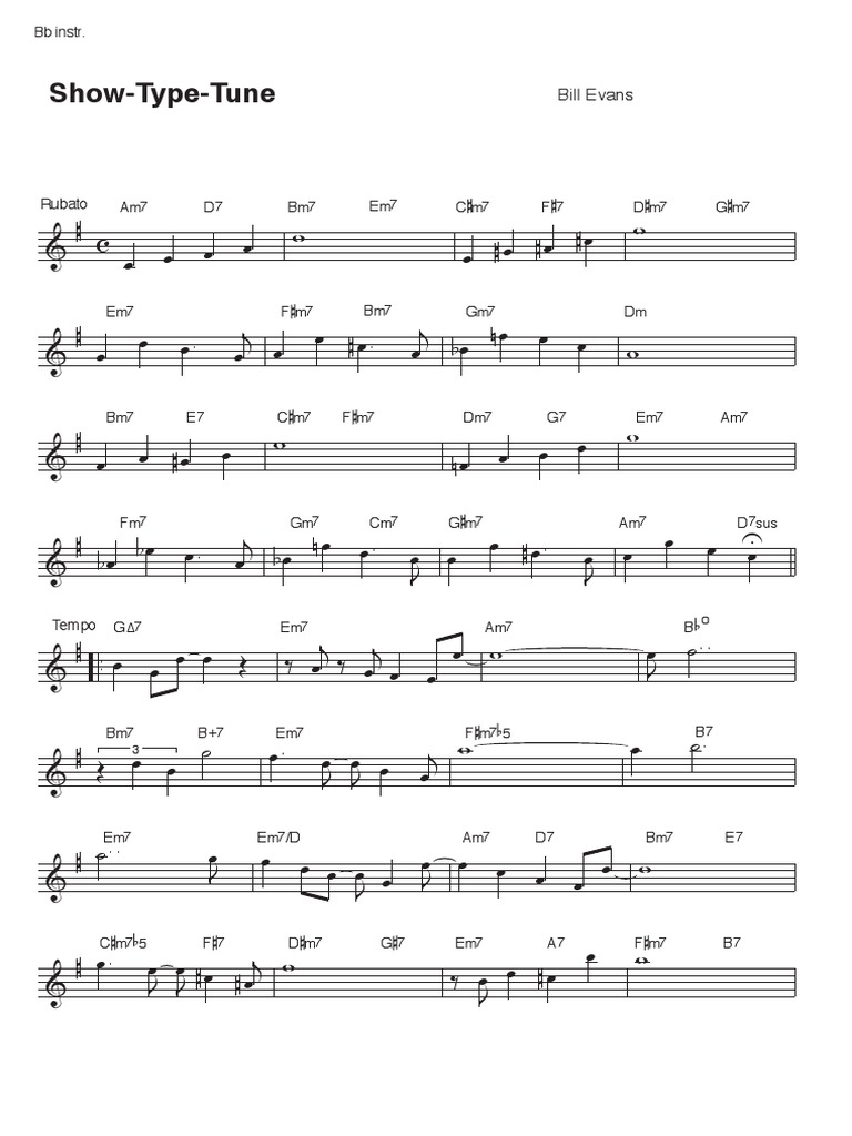 Show Type Tune (BB) | PDF | Elements Of Music | Music Theory